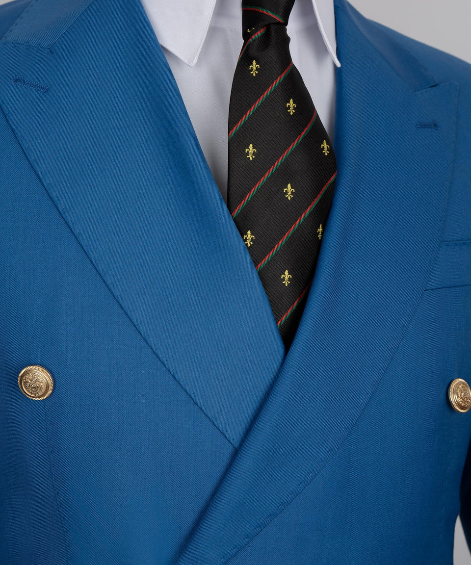Blue Double-Breasted Gold Button Suit – TailorEfe